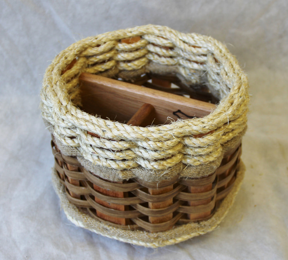Remote Lazy Susan Basket--Shabby Chic Collection – Foxcreek Baskets