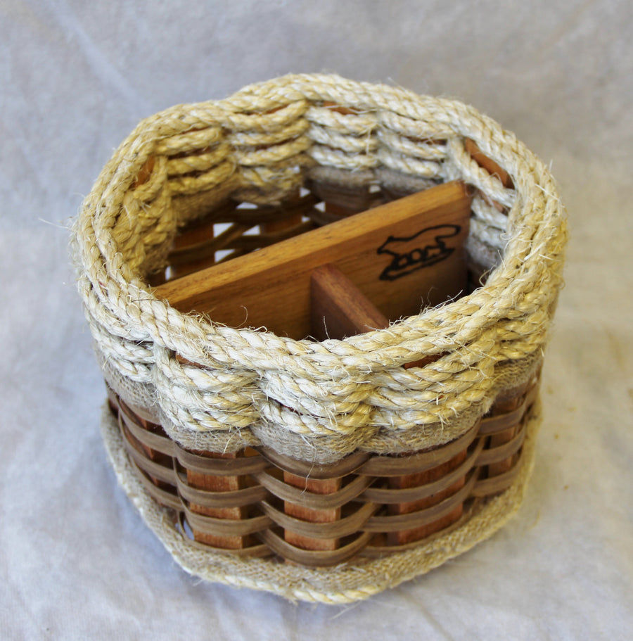 Remote Lazy Susan Basket--Shabby Chic Collection – Foxcreek Baskets