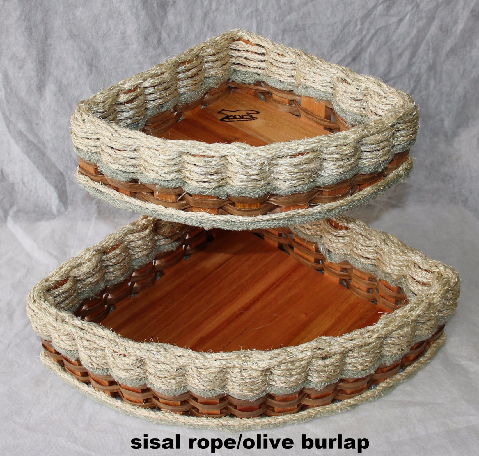 Double Corner Basket-Shabby Chic Collection – Foxcreek Baskets