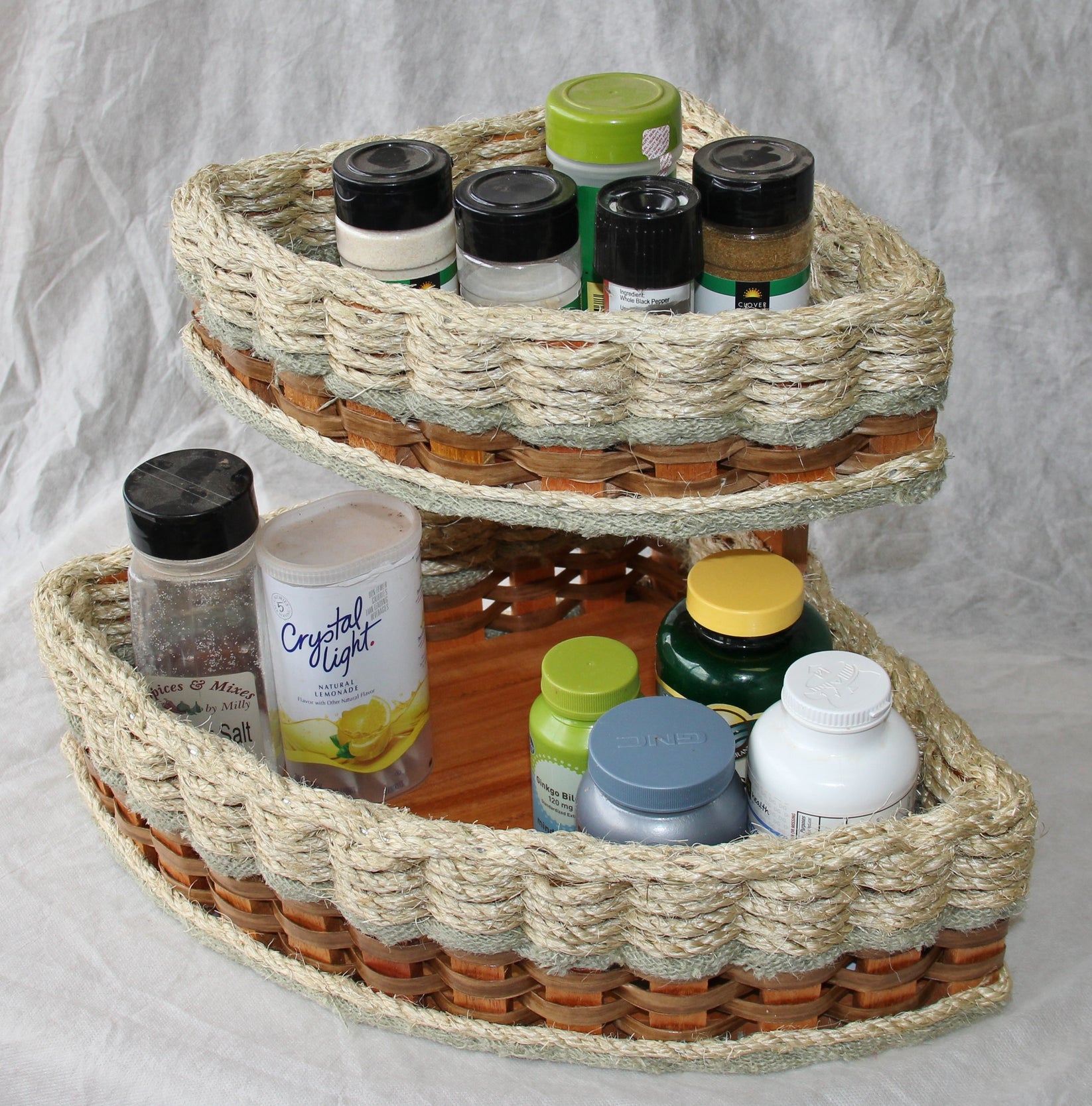 Double Corner Basket-Shabby Chic Collection – Foxcreek Baskets