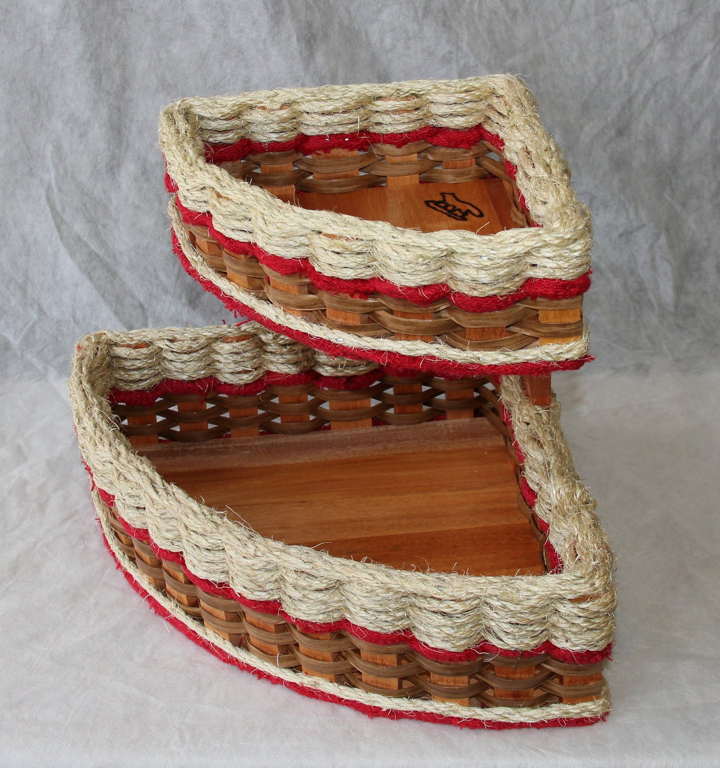 Double Corner Basket-Shabby Chic Collection – Foxcreek Baskets