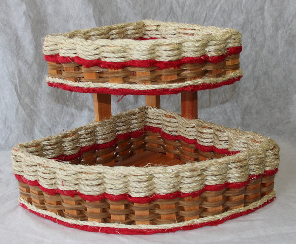 Double Corner Basket-Shabby Chic Collection – Foxcreek Baskets