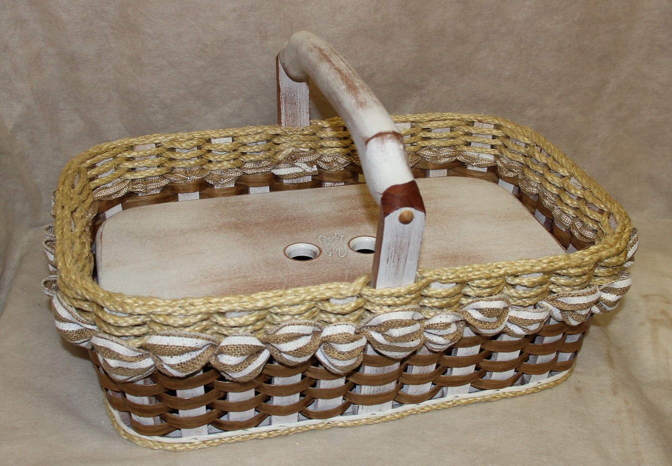 Double Casserole Basket-Shabby Chic Collection – Foxcreek Baskets