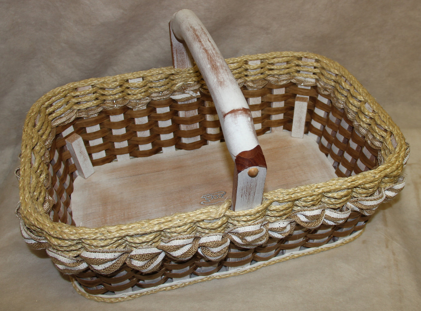Double Casserole Basket-Shabby Chic Collection – Foxcreek Baskets