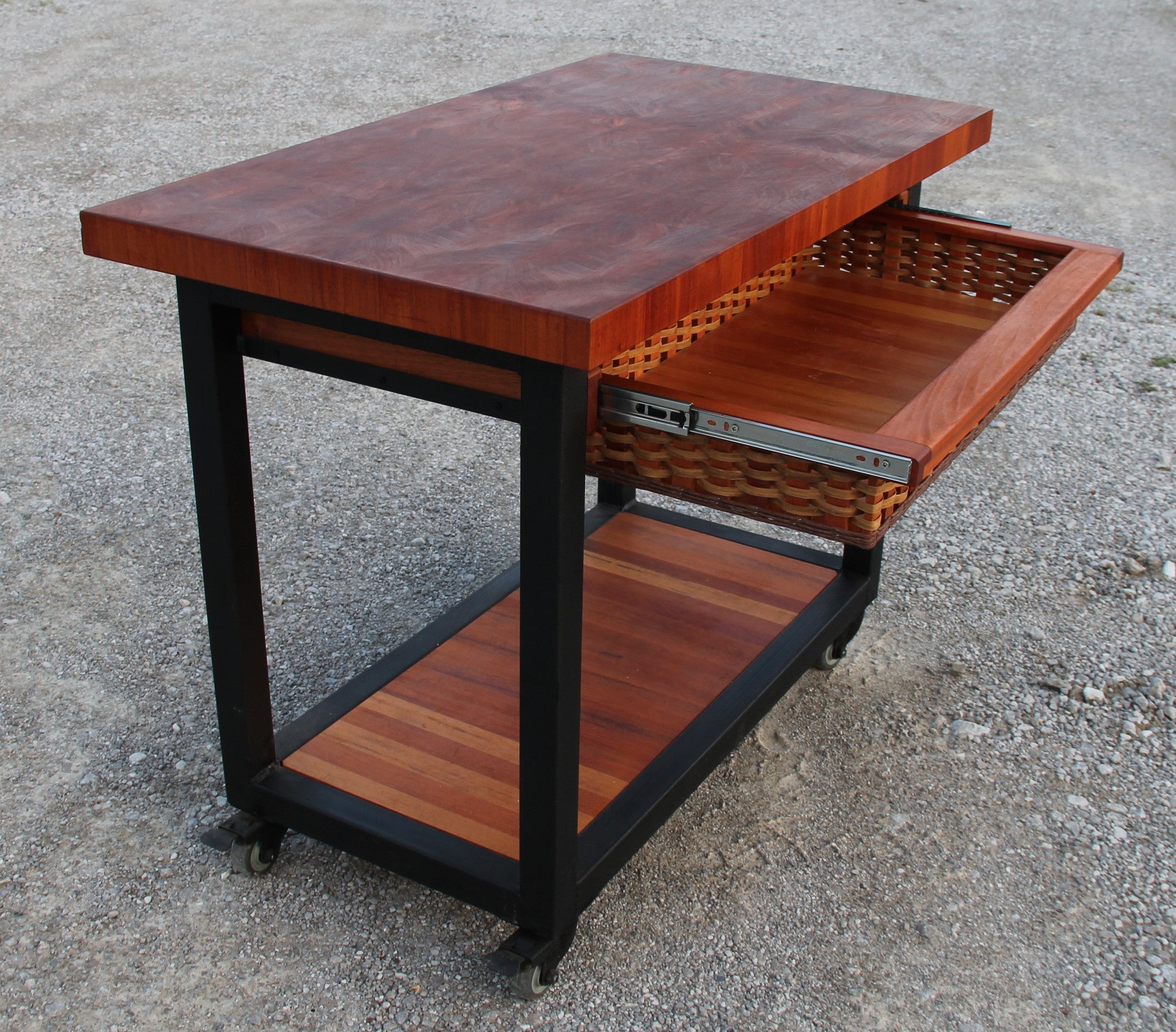 Island--Mobile Butcher Block Work Station – Foxcreek Baskets