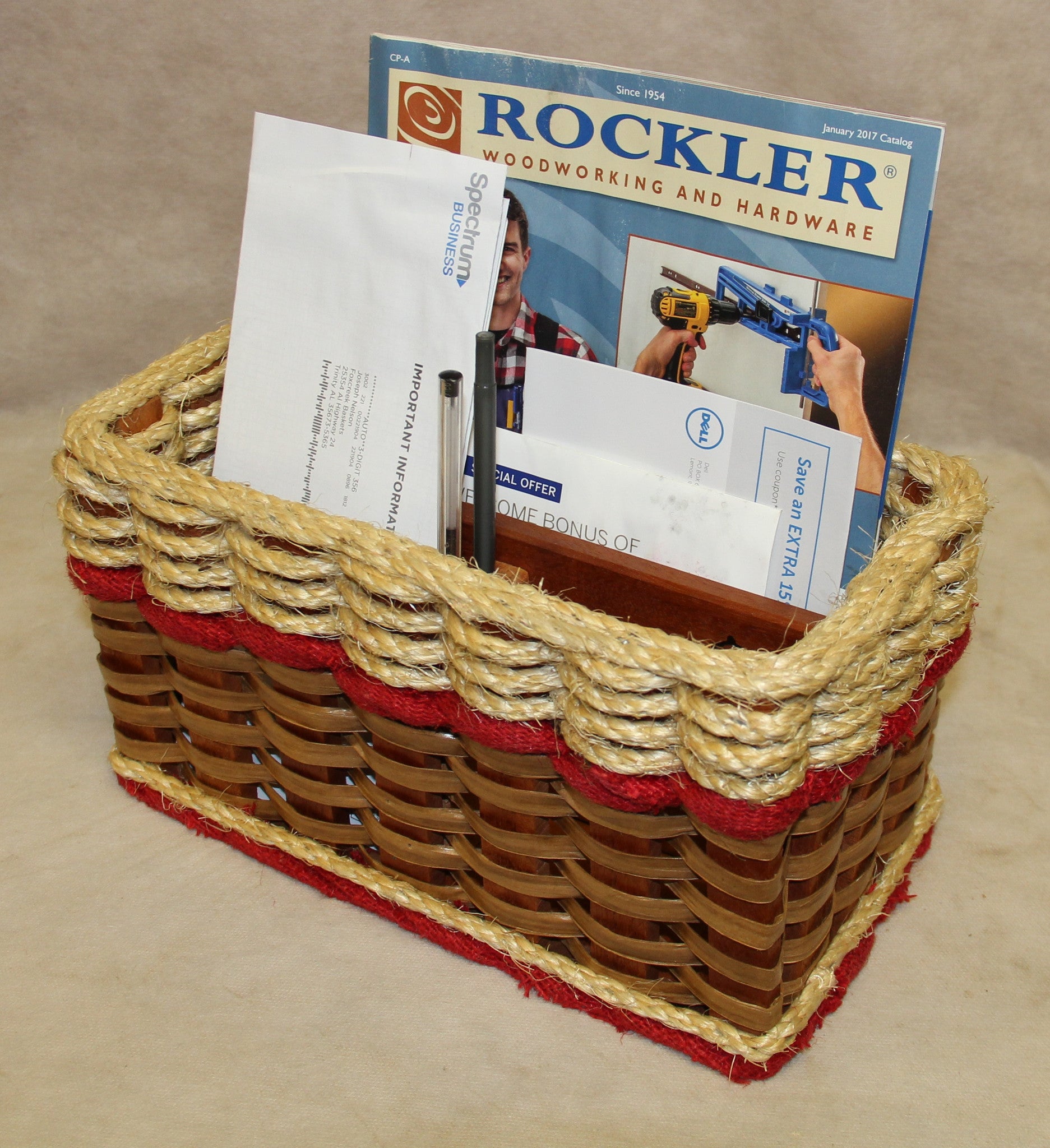 Mail Organizer Basket-Shabby Chic Collection – Foxcreek Baskets