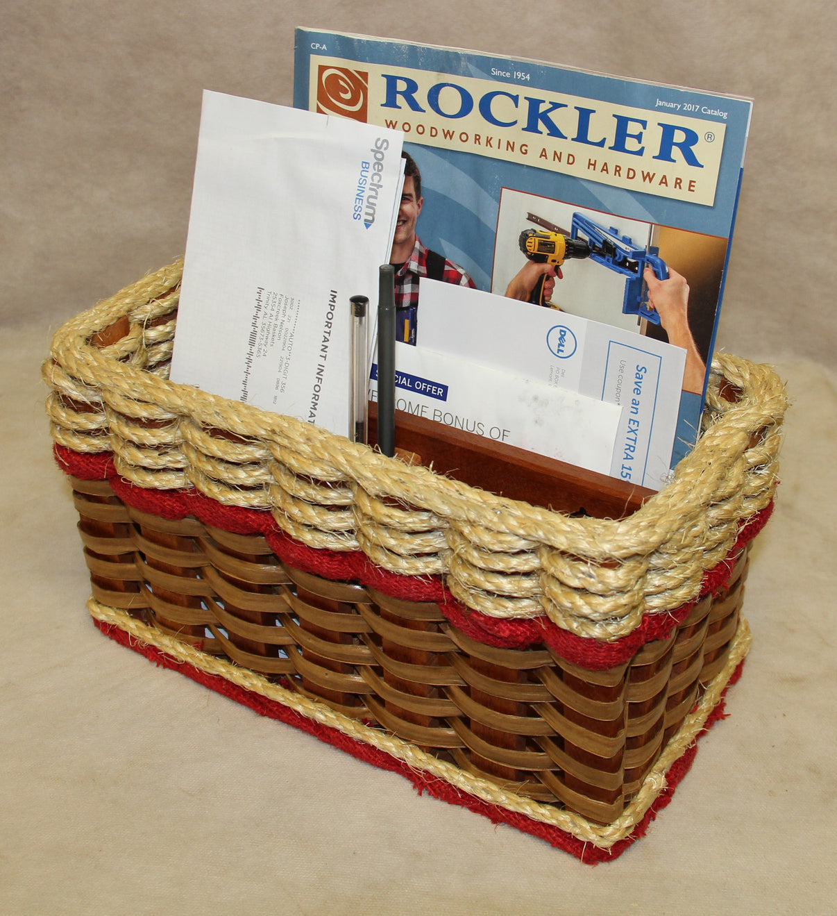 Mail Organizer Basket-Shabby Chic Collection – Foxcreek Baskets