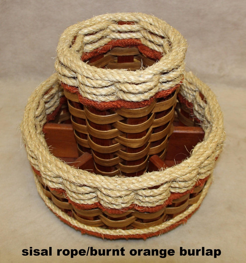 Double Utensil Lazy Susan Basket-Shabby Chic Collection – Foxcreek Baskets