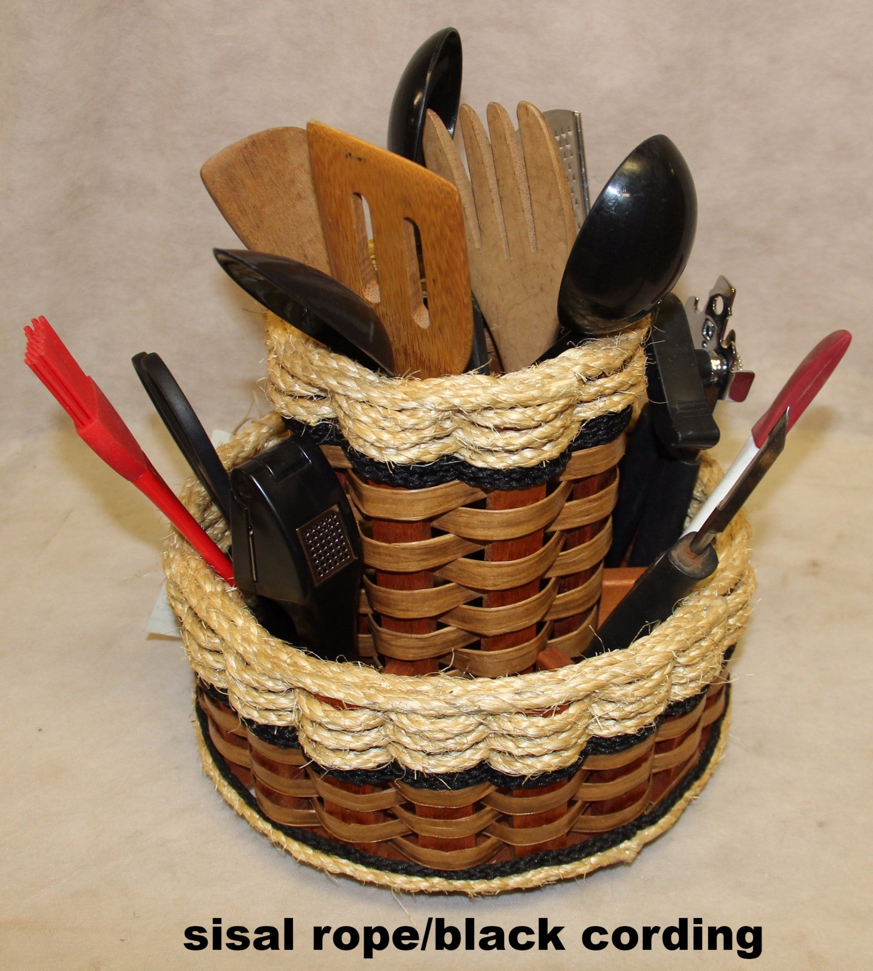 Double Utensil Lazy Susan Basket-Shabby Chic Collection – Foxcreek Baskets