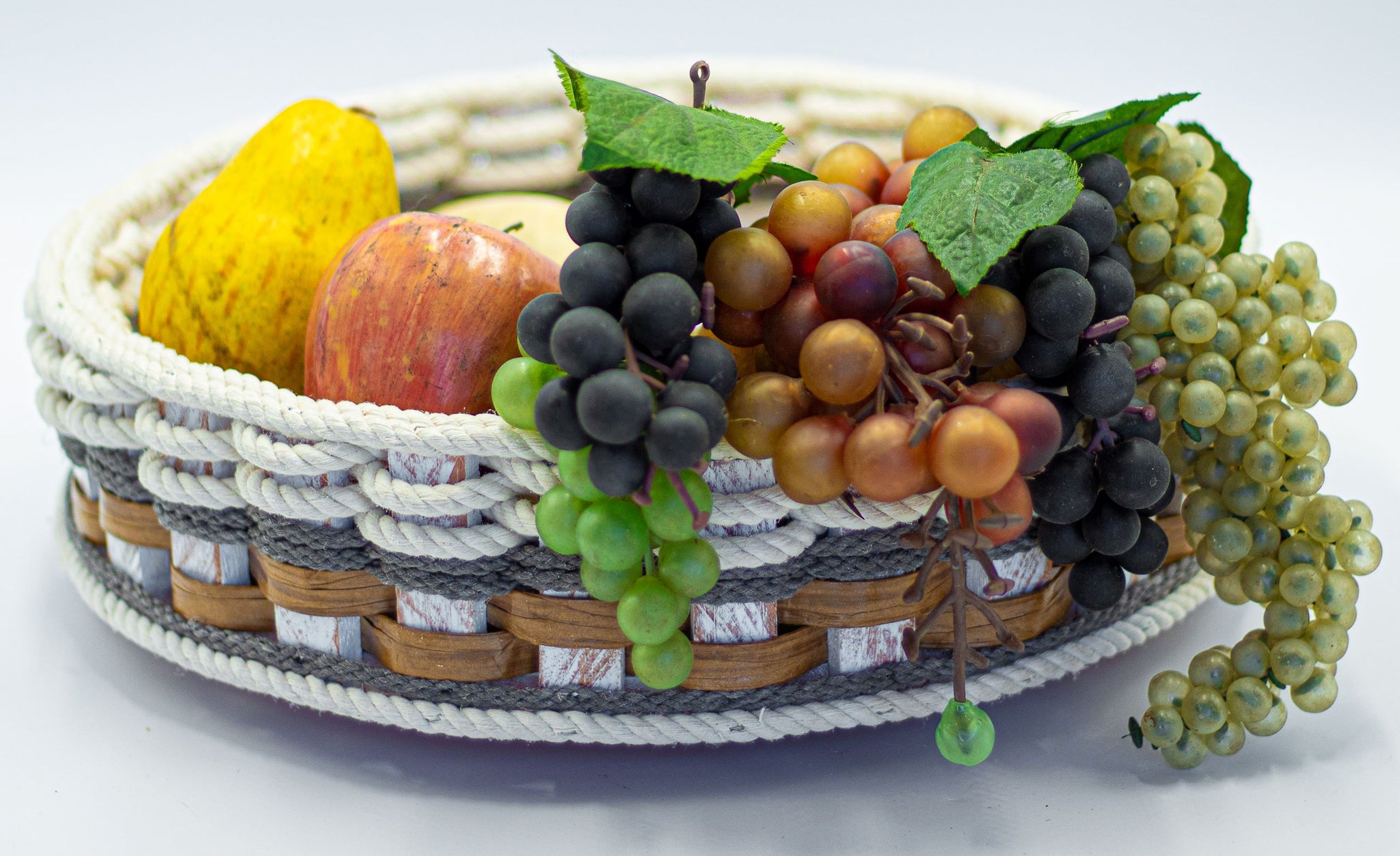 13 inch Lazy Susan Basket--Cottage Grey – Foxcreek Baskets