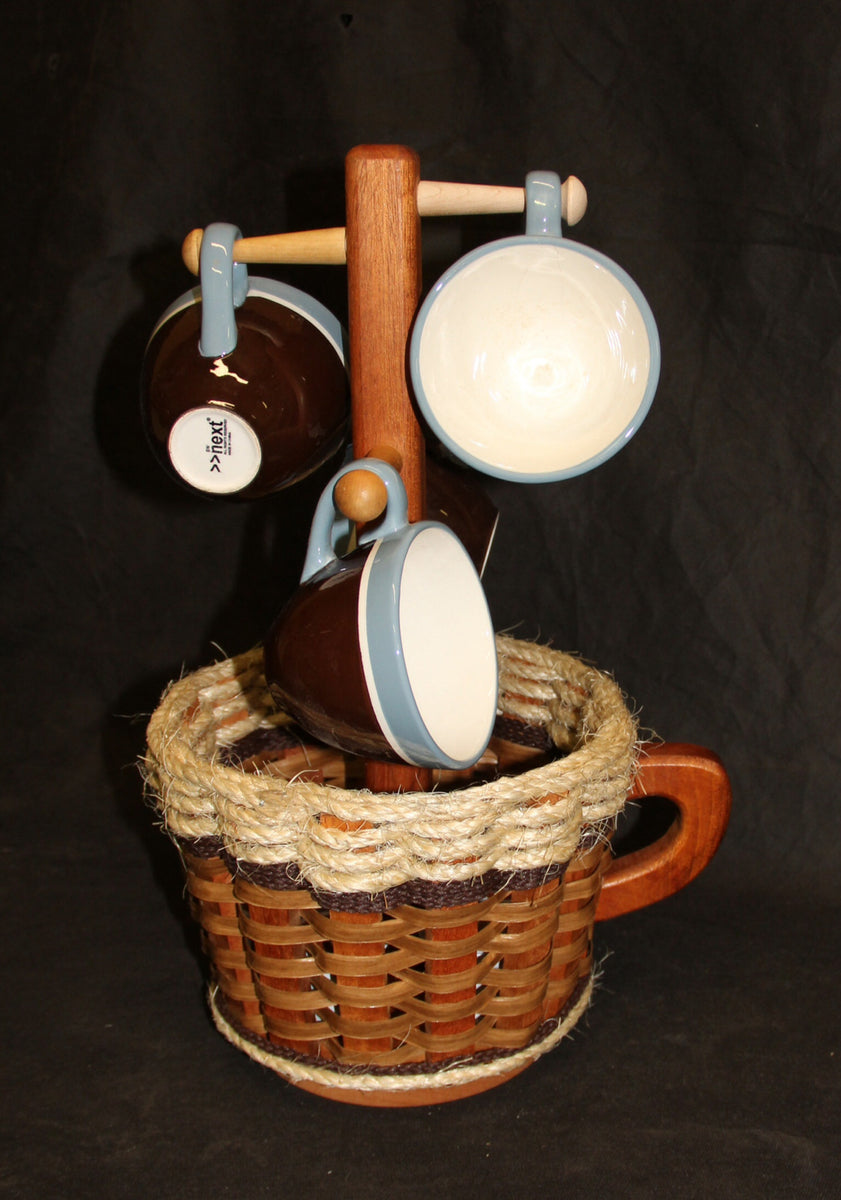 Coffee Mug Basket--Shabby Chic Collection – Foxcreek Baskets