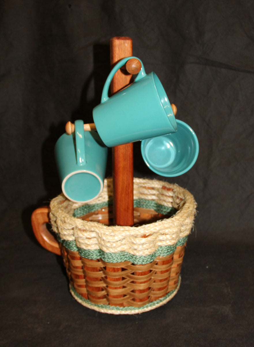 Coffee Mug Basket--Shabby Chic Collection – Foxcreek Baskets