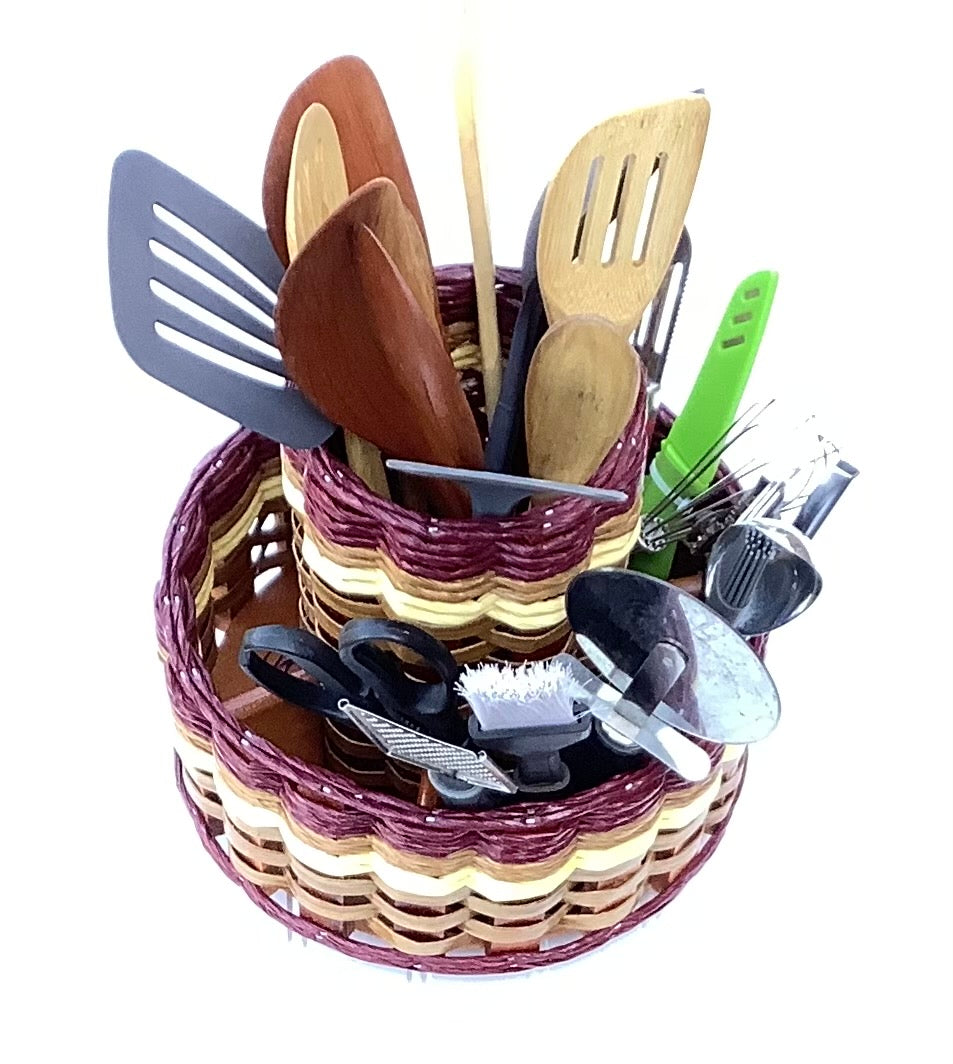 Double Utensil Lazy Susan – Foxcreek Baskets