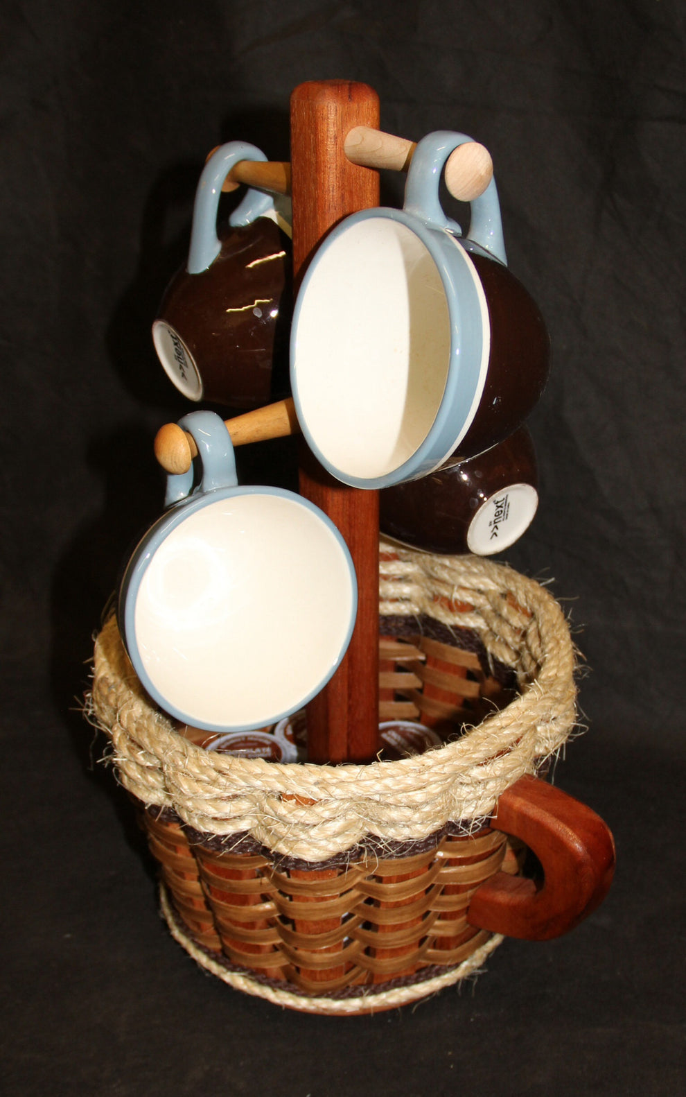 Coffee Mug Basket--Shabby Chic Collection – Foxcreek Baskets