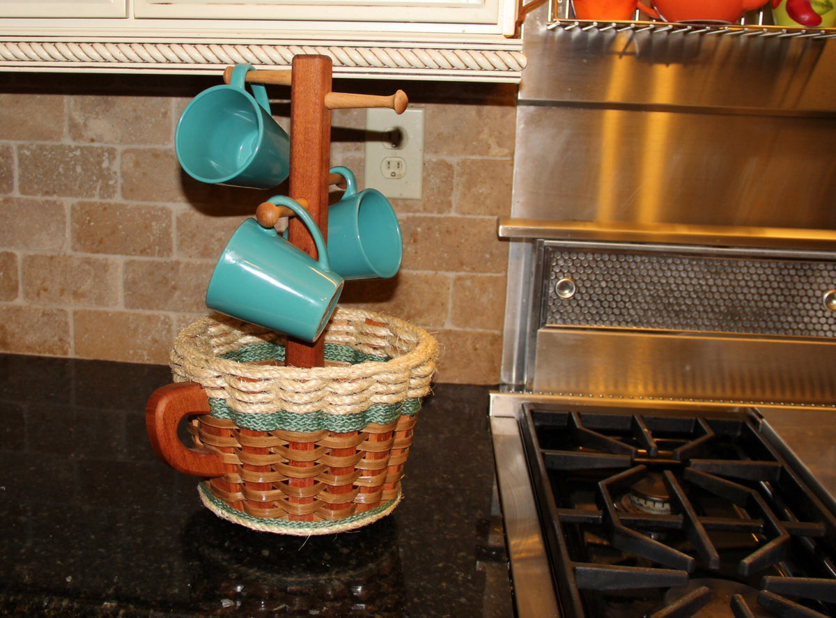 Coffee Mug Basket--Shabby Chic Collection – Foxcreek Baskets