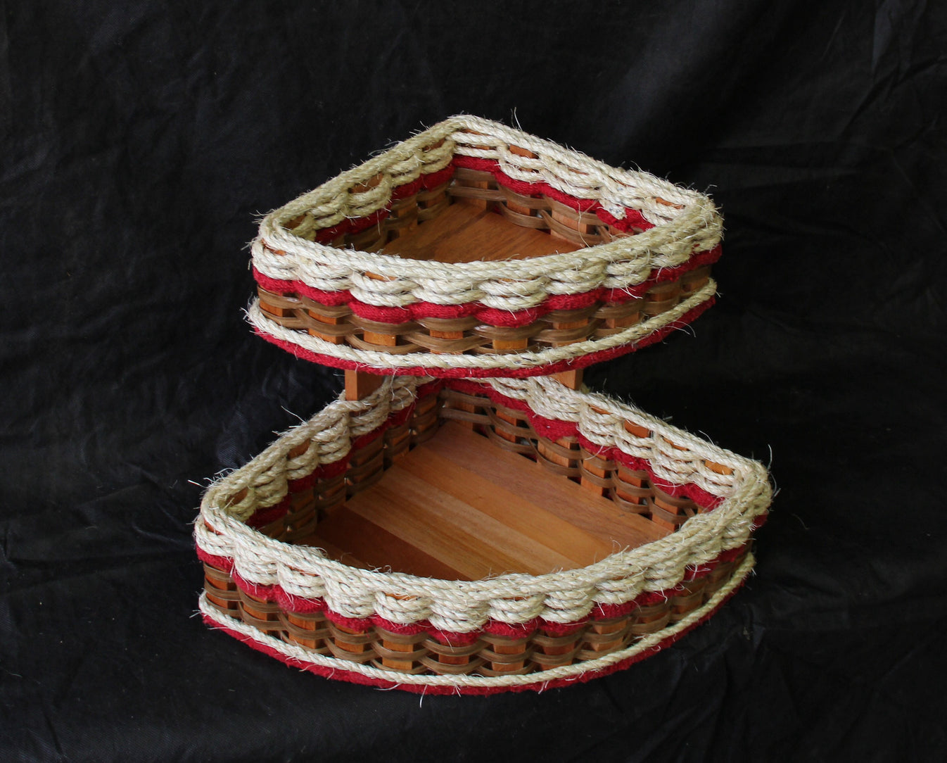 Double Corner Basket-Shabby Chic Collection – Foxcreek Baskets